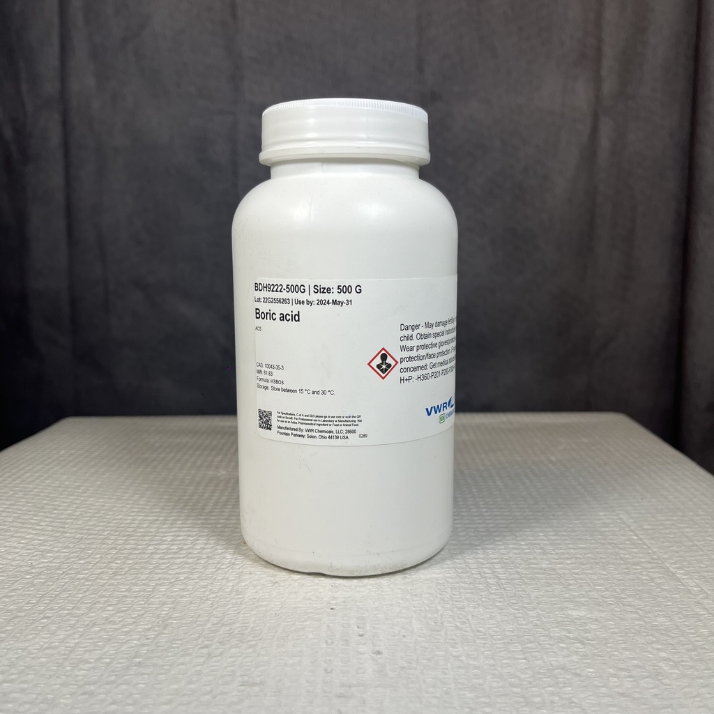 BORIC ACID, 500 GM REAGENT CRY | UW Solvent Store